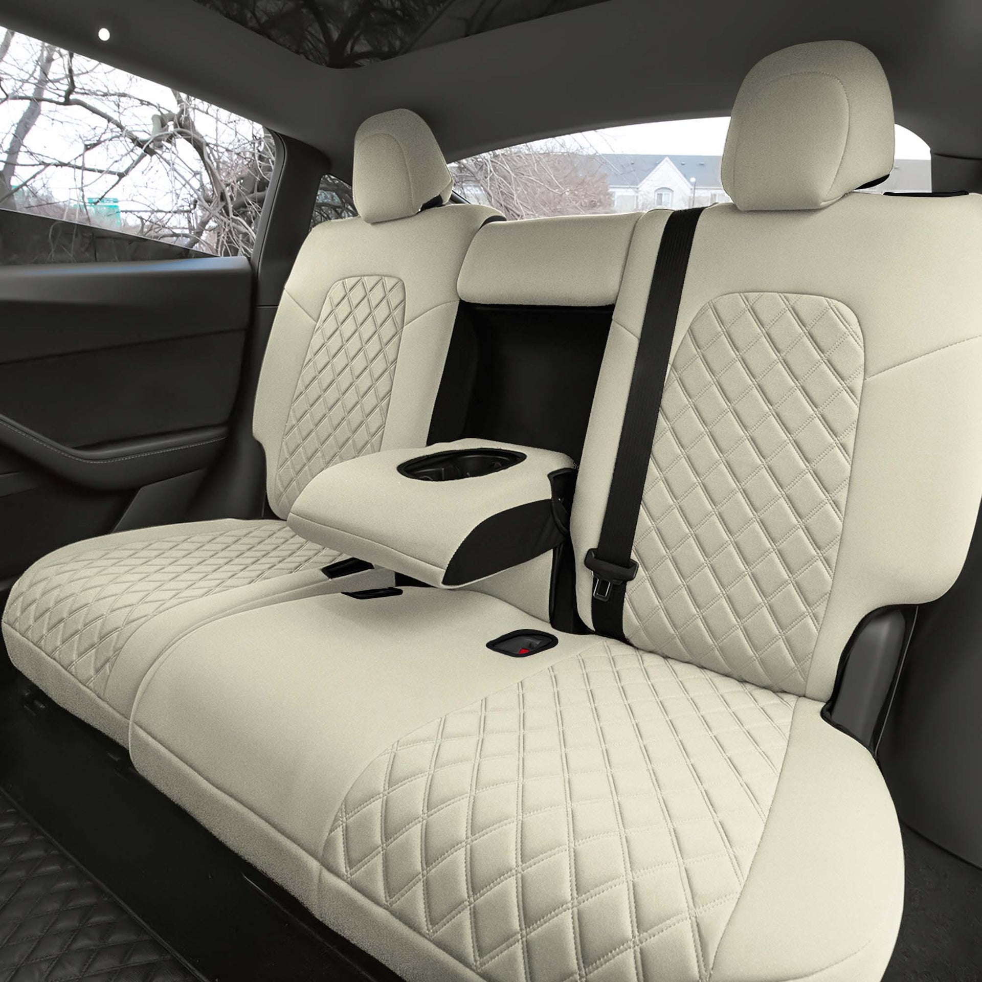 Custom Fit Seat Covers for Tesla Model Y 2020 - 2024 - Full Set Seat ...