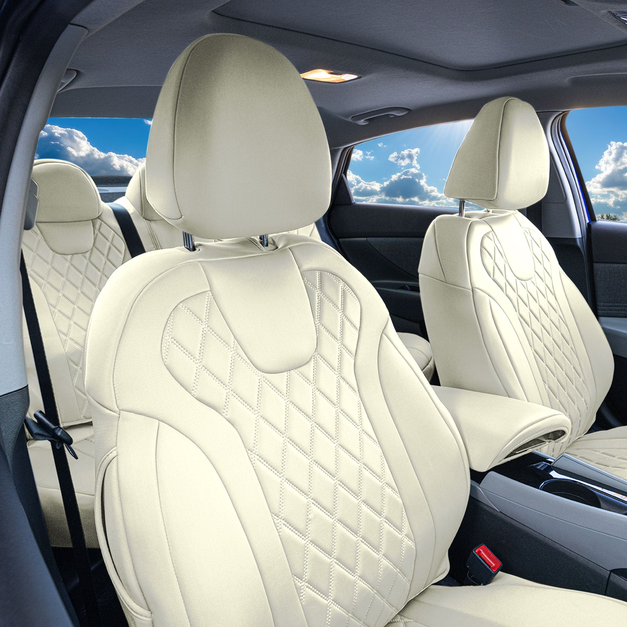 Custom Fit Seat Covers for Hyundai Elantra 2021 - 2024 - Full Set Seat ...