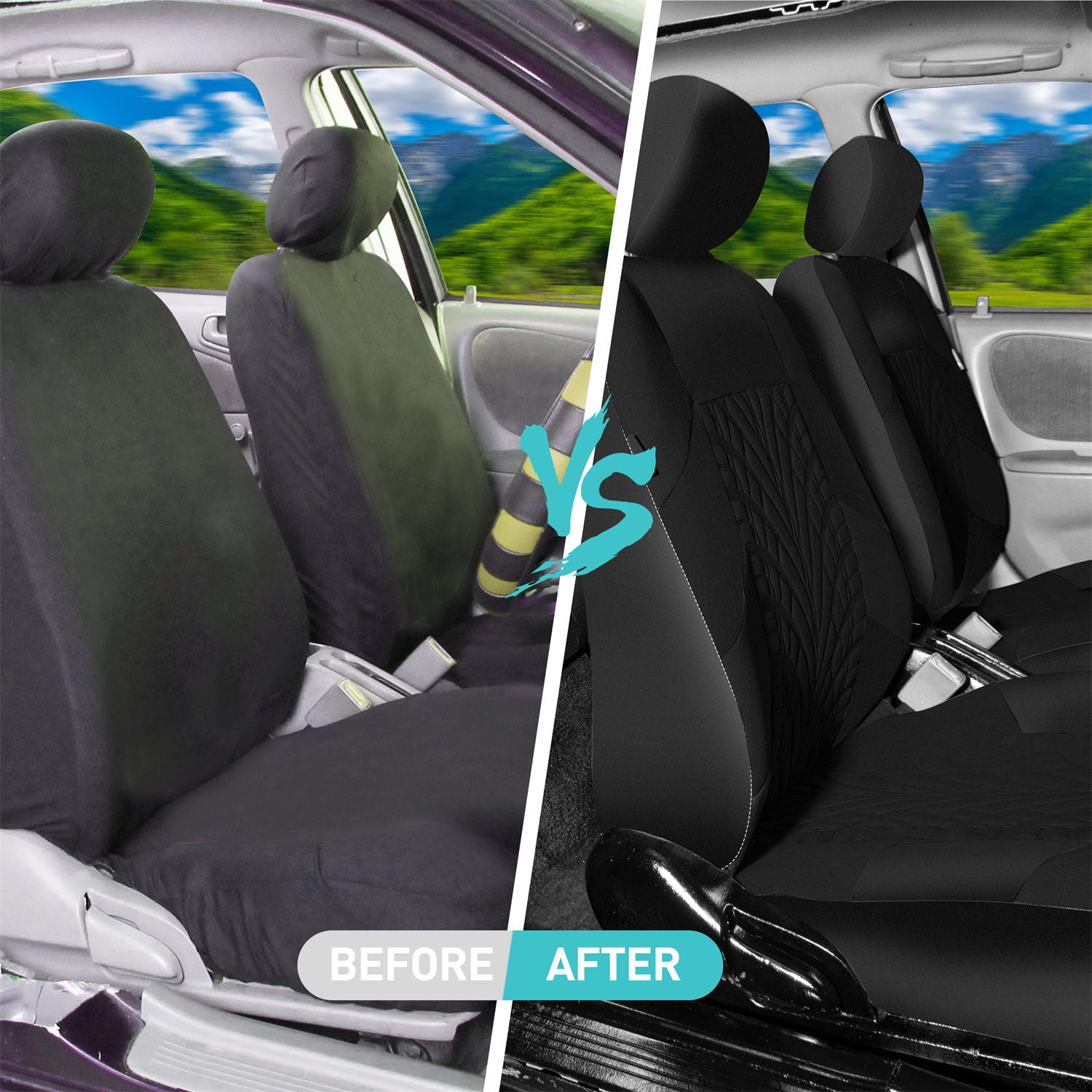 Travel Master Seat Covers - Front Set Black